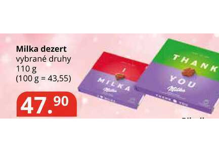 ARCHIV | Milka dezert vybrané druhy 110 g v akci platné do: 14.2.2022 ...