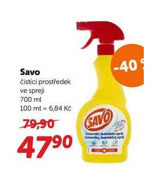 ARCHIV | Savo čistící prostředek ve spreji, 700 ml v akci platné do: 28 ...