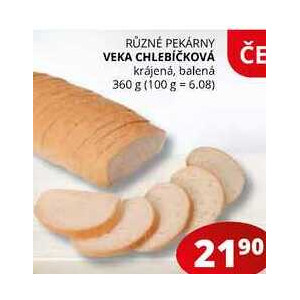 VEKA CHLEBÍČKOVÁ krájená, balená 360g v akci | AkcniCeny.cz