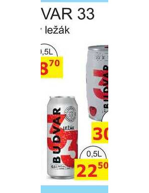 Budweiser Budvar 33, 0,5 l plechovka v akci | AkcniCeny.cz