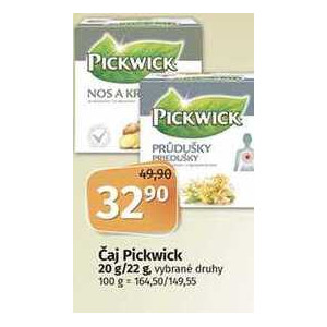 Čaj Pickwick 20 g 22 g vybrané druhy v akci | AkcniCeny.cz