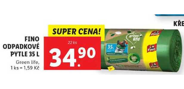 ARCHIV | FINO ODPADKOVÉ PYTLE 35 L Green life, 22 ks v akci platné do ...