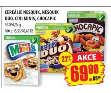 ARCHIV | Cereálie Nesquik, Nesquik duo, Cini minis, Chocapic 450/425 g ...