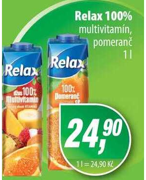 ARCHIV | Relax 100% multivitamin, pomeranč 1l v akci platné do: 17.4. ...
