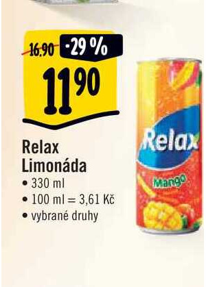 Relax Limonáda 330 ml v akci | AkcniCeny.cz
