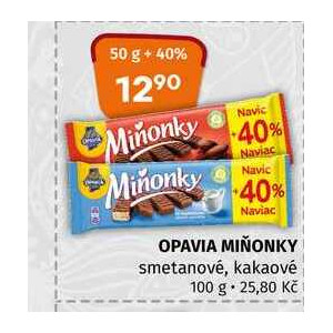 Opavia Miňonky 50g,+40% vybrané druhy v akci | AkcniCeny.cz