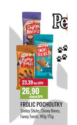 FROLIC POCHOUTKY Smiley Sticks, Chewy Bones, Funny Twists. 140g-175g v ...