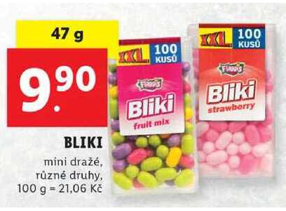 BLIKI mini dražé, různé druhy, 47 g v akci | AkcniCeny.cz
