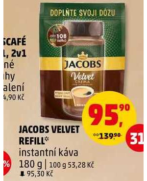 ARCHIV | JACOBS VELVET REFILL instantní káva, 180 g v akci platné do ...