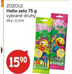Zozole Hello zelo 75 g vybrané druhy v akci | AkcniCeny.cz