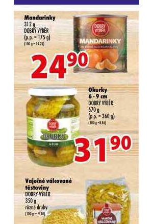 Mandarinky DOBRÝ VÝBĚR 312g v akci | AkcniCeny.cz
