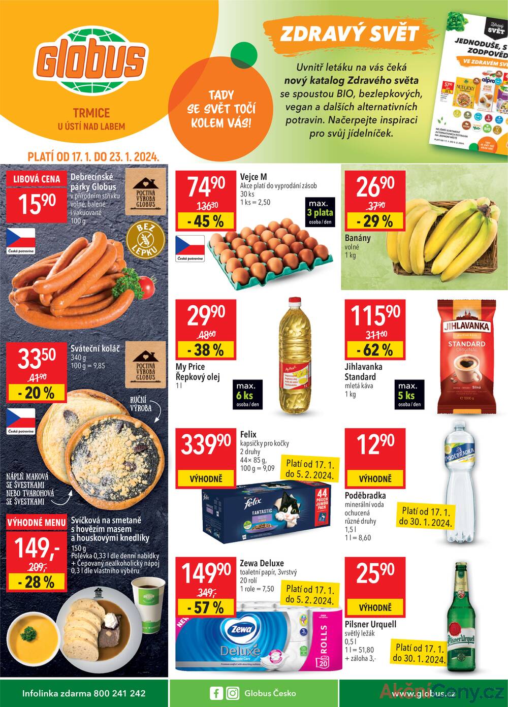 Leták Globus Trmice 17.1. - 23.1. - 1.strana | AkcniCeny.cz