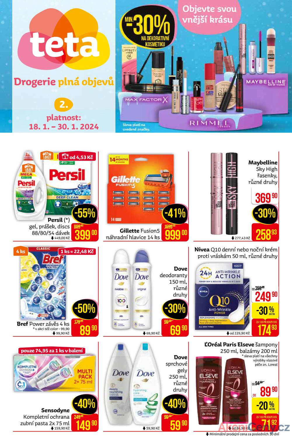 Leták Teta drogerie od 18.1. do 30.1.2024 - 1.strana | AkcniCeny.cz