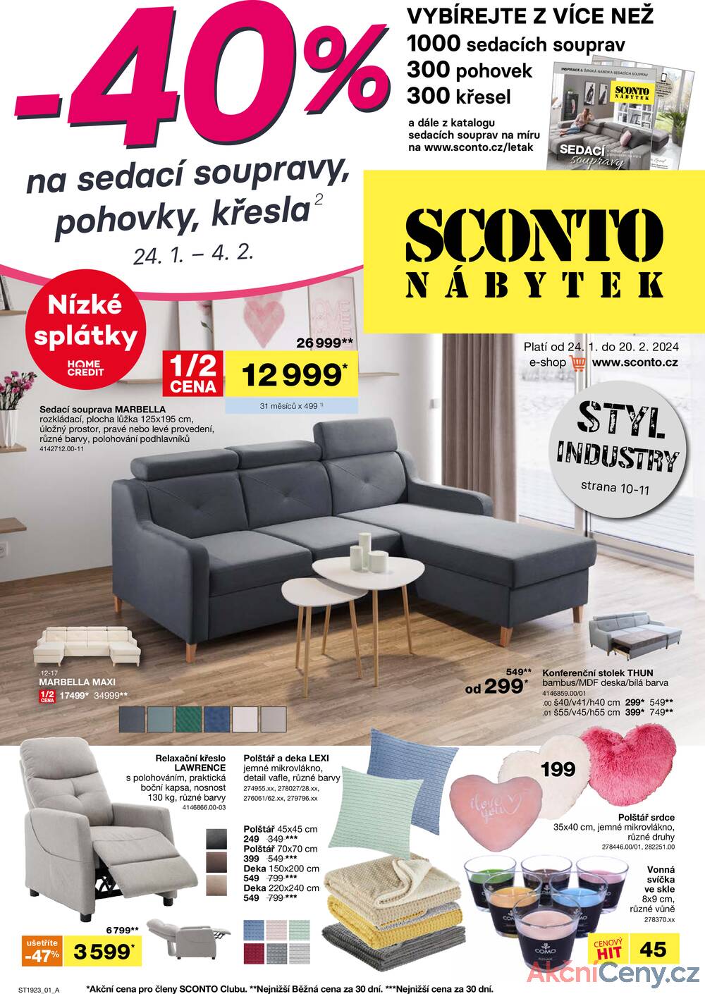 Leták Sconto nábytek od 24.1. do 20.2.2024 - 1.strana | AkcniCeny.cz