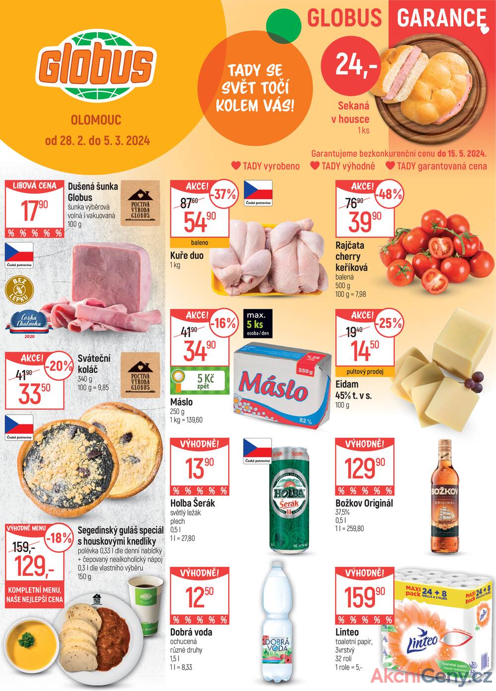 Leták Akční leták Globus 28.2. - 5.3.2024 - Globus Olomouc - 1.strana ...