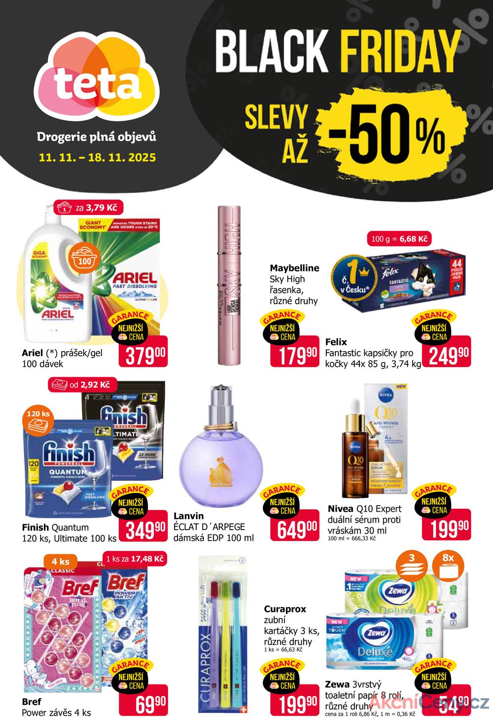 Leták Teta drogerie Black Friday od 11.11. do 18.11.2025 - 1.strana ...