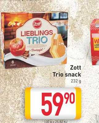 ARCHIV | Zott Trio snack 232g v akci platné do: 5.12.2021 | AkcniCeny.cz