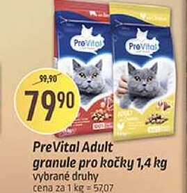 Prevital Granule pro kočky 1,4 kg vybrané druhy v akci | AkcniCeny.cz