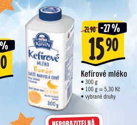 ARCHIV | Kefírové mléko 300 g v akci platné do: 23.11.2021 | AkcniCeny.cz