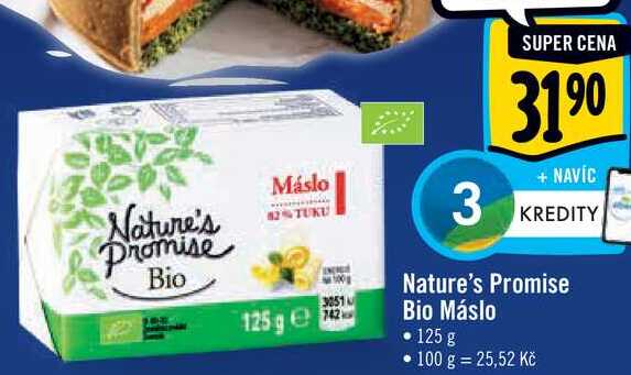 ARCHIV | Nature's Promise Bio Máslo, 125 g v akci platné do: 23.11.2021 ...