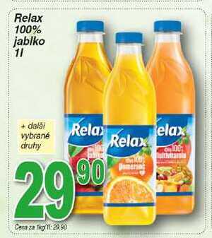 Relax 100% jablko 1l v akci | AkcniCeny.cz