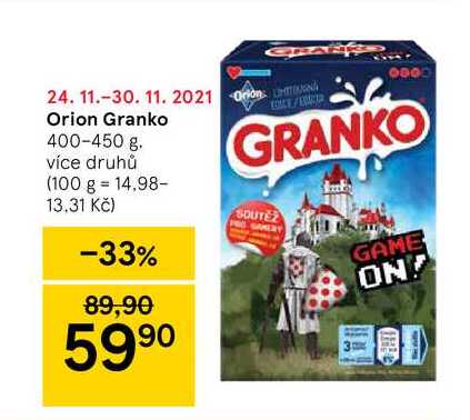 Orion Granko 400-450 g v akci | AkcniCeny.cz