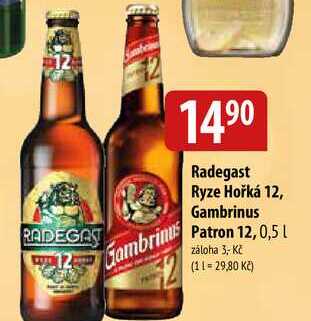 ARCHIV | Radegast Ryze Hořká 12, Gambrinus 12 0,5l v akci platné do: 13 ...