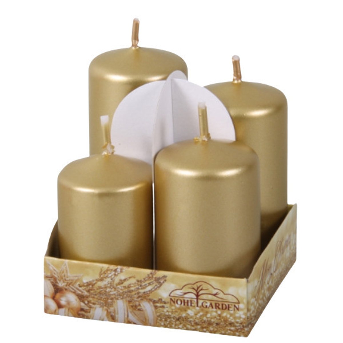 Svíčky adventní zlaté metalické lesklé stupňovité, balení v akci ...