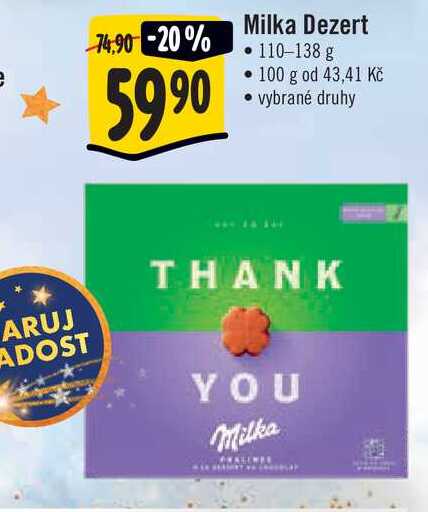 Milka Dezert 110–138 g v akci | AkcniCeny.cz