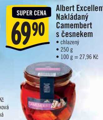 Albert Excellent Nakládaný Camembert s česnekem 250 g v akci | AkcniCeny.cz
