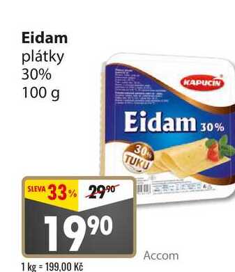 ARCHIV | Lipánek Eidam 30% plátky, 100 g v akci platné do: 19.12.2021 ...