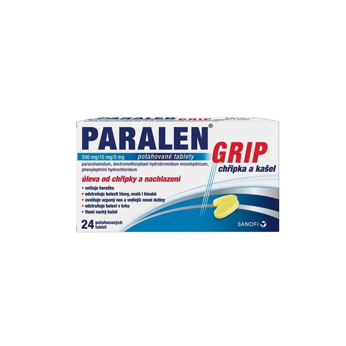 PARALEN GRIP CHŘIPKA A BOLEST 500MG/25MG/5MG potahované tablety 24 I v ...