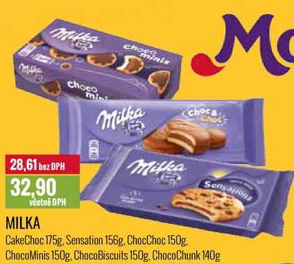 MILKA Cake Choc 175g, Sensation 156g. ChocChoc 150g Choco Minis 150g ...