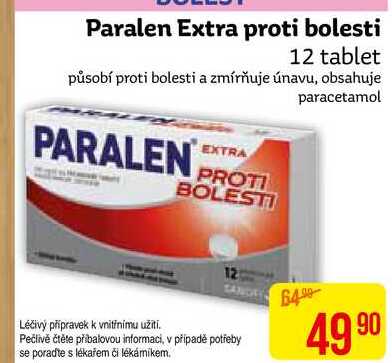 Paralen Extra proti bolesti 12 tablet v akci | AkcniCeny.cz