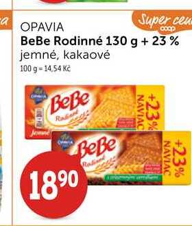 ARCHIV | Opavia BeBe Rodinné 130 g + 23% jemné, kakaové v akci platné ...
