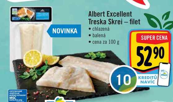 Albert Excellent Treska Skrei -filet 100 g v akci | AkcniCeny.cz