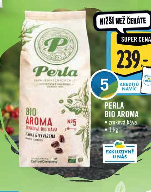 Perla BIO AROMA zrnková káva 1 kg v akci | AkcniCeny.cz