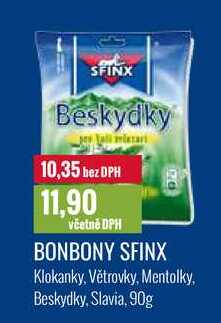 BONBONY SFINX Klokanky, Větrovky, Mentolky, Beskydky, Slavia. 90g v ...