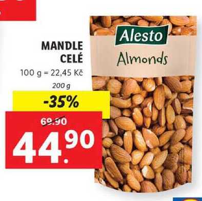 ARCHIV | MANDLE CELÉ, 200 g v akci platné do: 20.3.2022 | AkcniCeny.cz