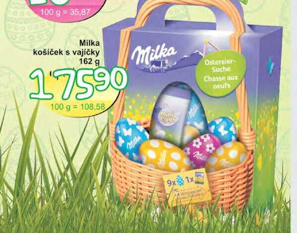 Milka košíček s vajíčky 162g v akci | AkcniCeny.cz