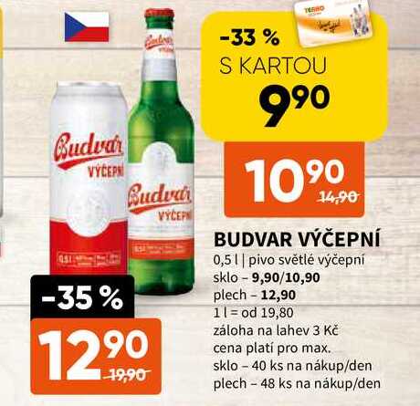 ARCHIV | Budvar Výčepní 0,5 l plech v akci platné do: 19.10.2021 ...