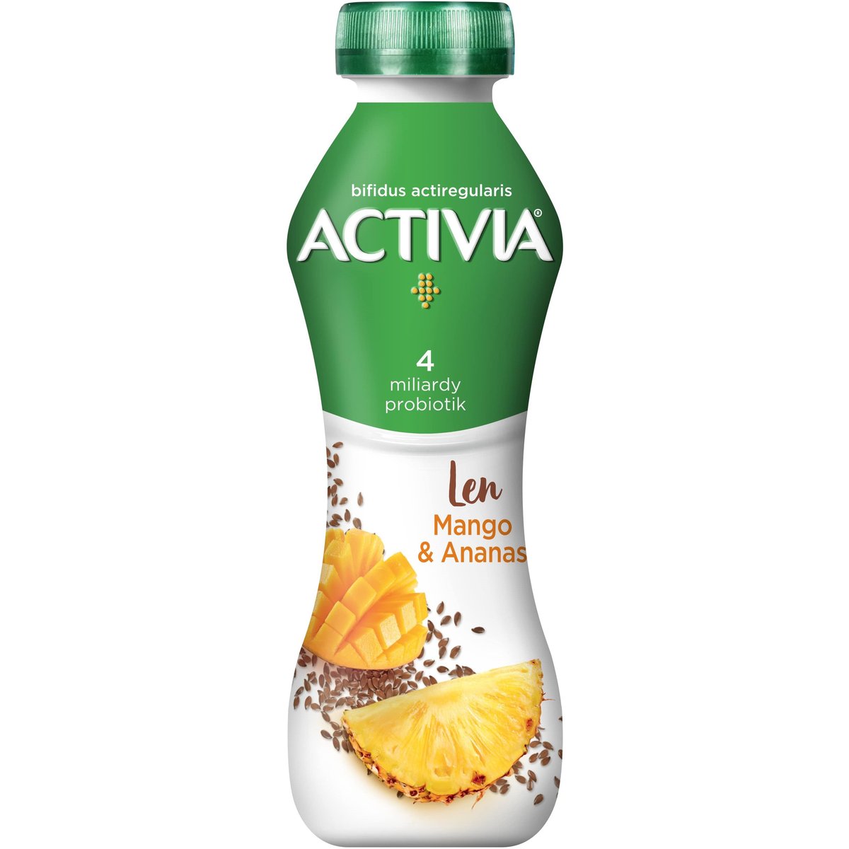Activia Probiotický jogurtový nápoj mango, ananas a lněná semínka v ...