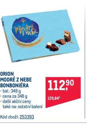 ORION MODRÉ Z NEBE BONBONIÉRA 348g v akci | AkcniCeny.cz