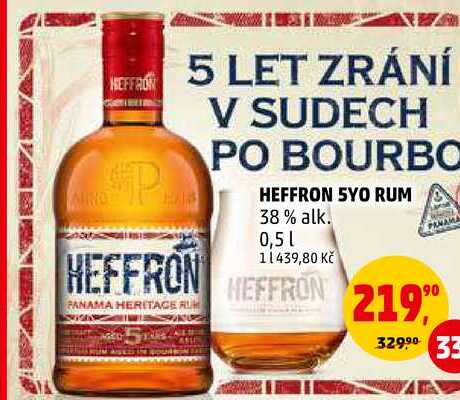 ARCHIV | Heffron rum 38%, 0,5 l + 2x sklo v akci platné do: 22.11.2021 ...
