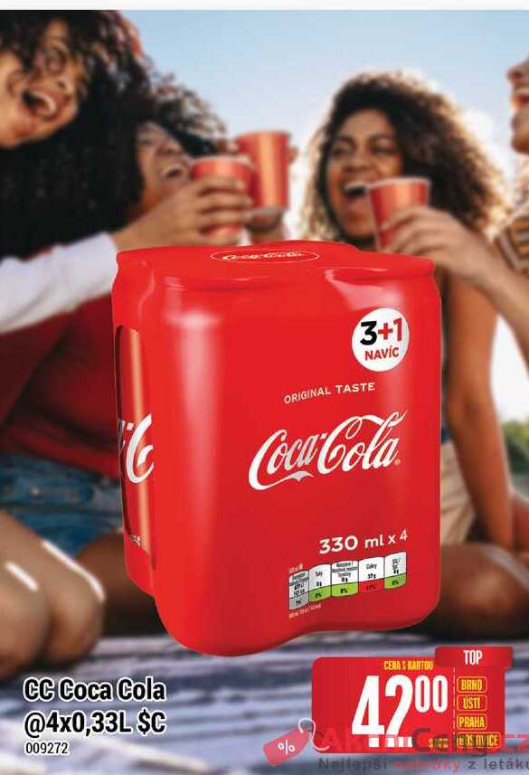 Coca Cola @ 4 x 0,33L v akci | AkcniCeny.cz