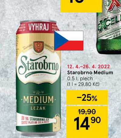 Starobrno Medium 0.5 l v akci | AkcniCeny.cz