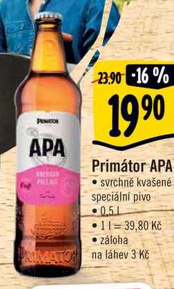 Primátor APA, 0,5 l v akci | AkcniCeny.cz