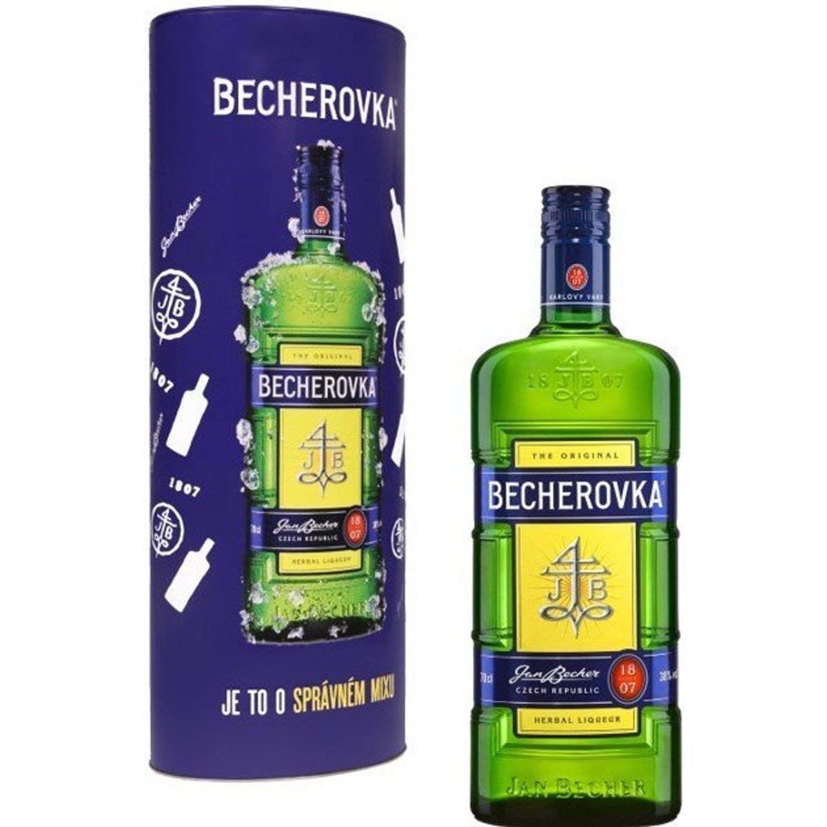 Becherovka 38 % + plecháček v akci | AkcniCeny.cz