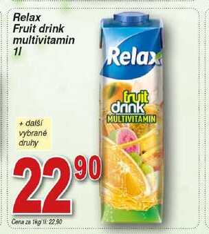 Relax Fruit drink multivitamin 1l v akci | AkcniCeny.cz
