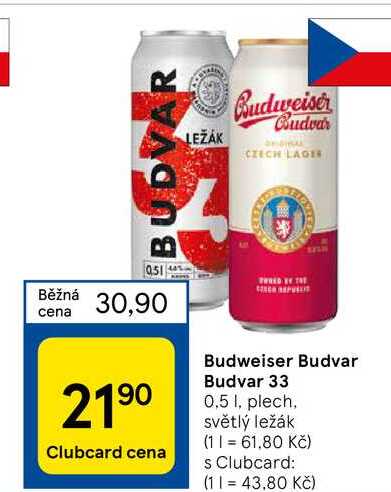 BUDWEISER BUDVAR ORIGINAL 12x 0,33 l v akci | AkcniCeny.cz